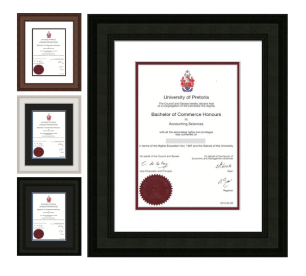 Degree & Diploma Frames for Certificates in A2, A3, and A4 sizes