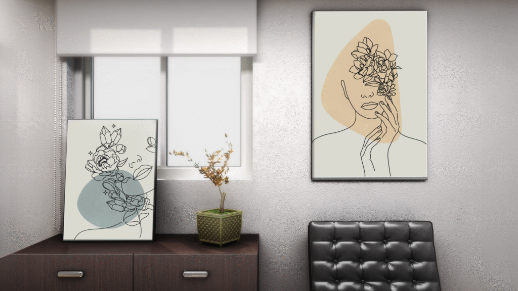 Minimal Portrait Line Art Duo II Canvas Print Set - Custom Canvas Wall Art